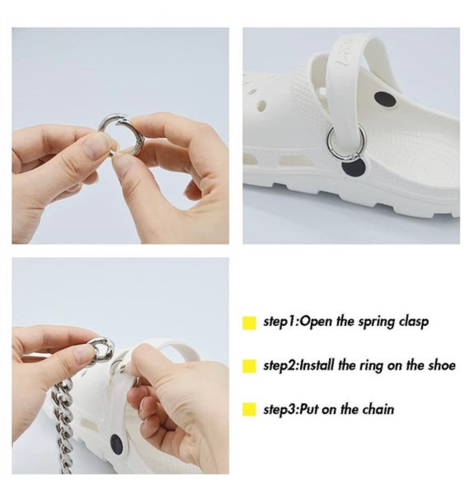 Crocs Chain Charm With Luxury Pearl Gold Chain for Suitable - Etsy