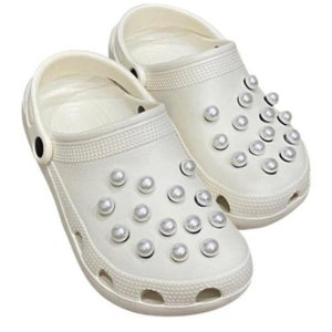 Crocs Charms Crystal Silver Diamonds and Pearls Set. Charms for Your ...