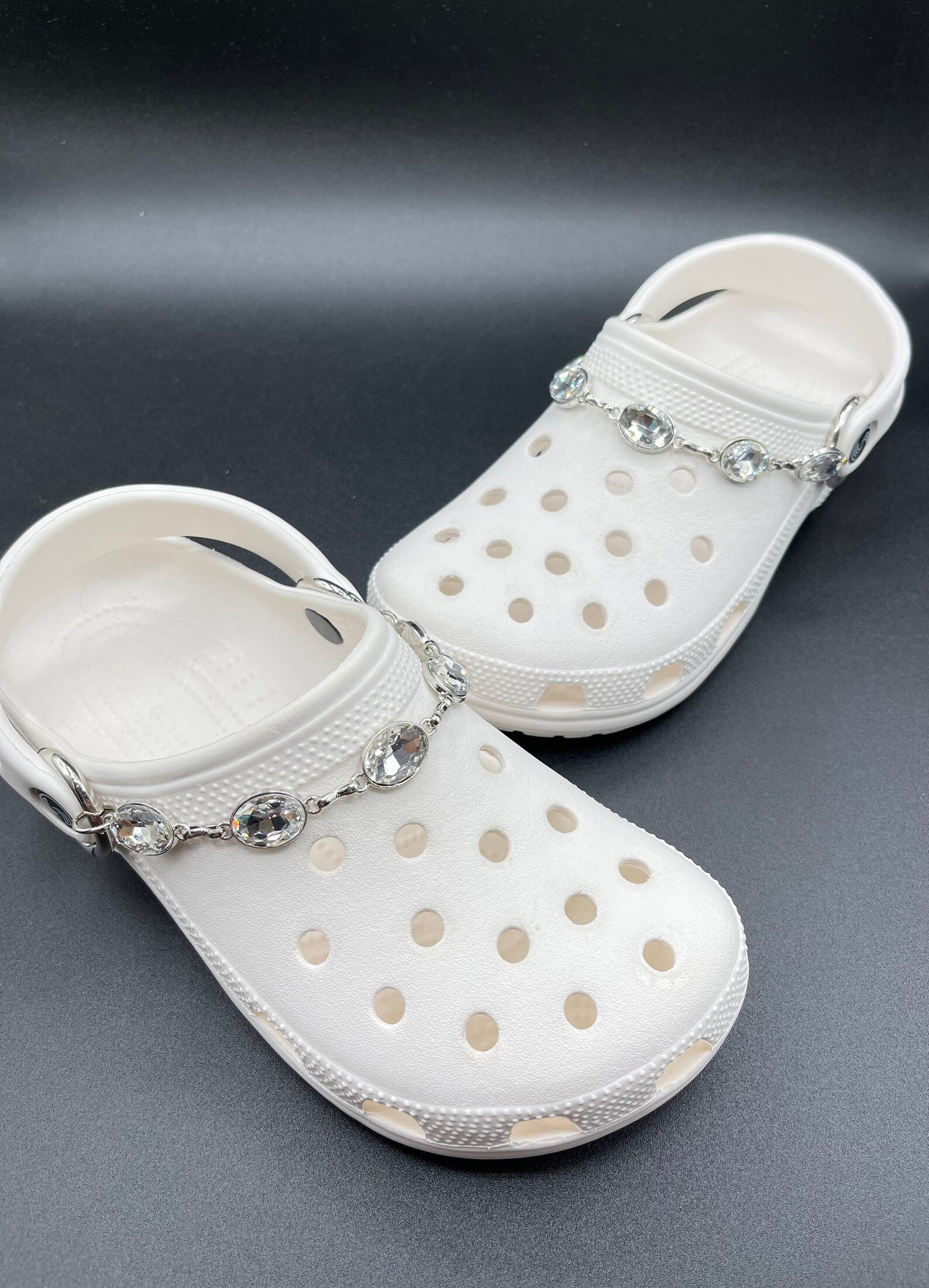 Crocs Chain Charm with Charming Diamond Gold and Silver | Etsy