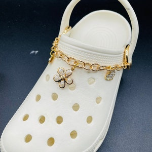 Crocs Chain Charm With Luxury Bling Gold Starfish Chains for Suitable ...