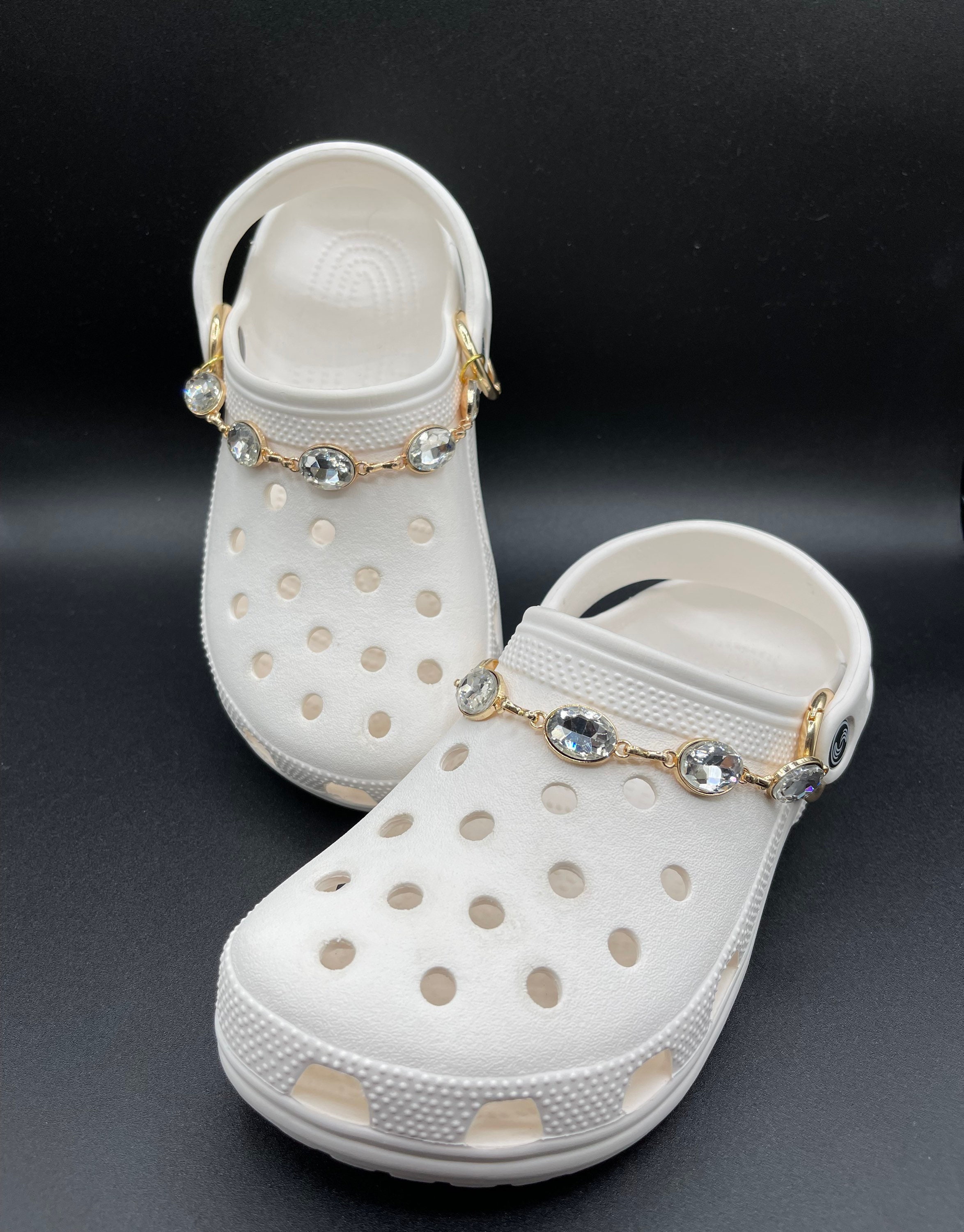 Crocs Chain Charm with Charming Diamond Gold and Silver | Etsy