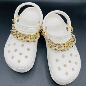 Crocs Bling Gold Rhinestone Chain Charms. Limited Style Chain Charms ...