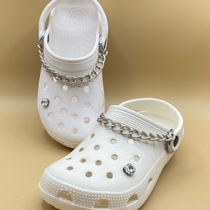 Crocs Chain Charm With Met Gold and Silver Metal Chain With Diamond ...