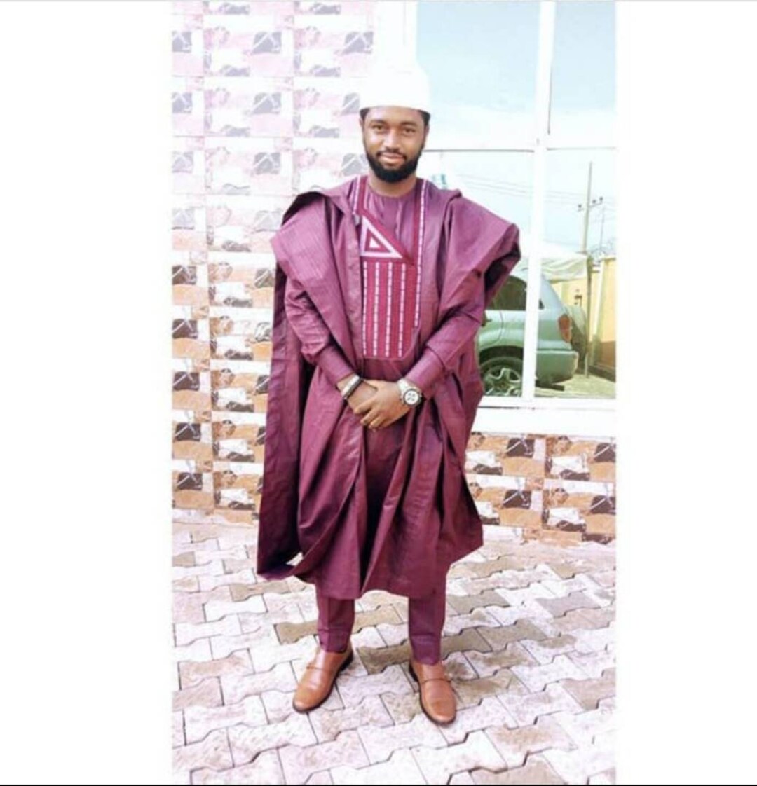 Khalid African Men Agbada Set, Matching Shirt and Pant / African ...