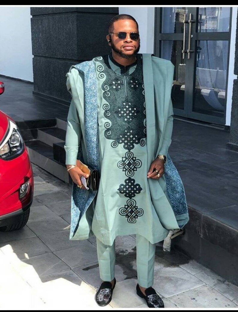 Ab African Men Agbada Set Matching Shirt and Pant / African - Etsy