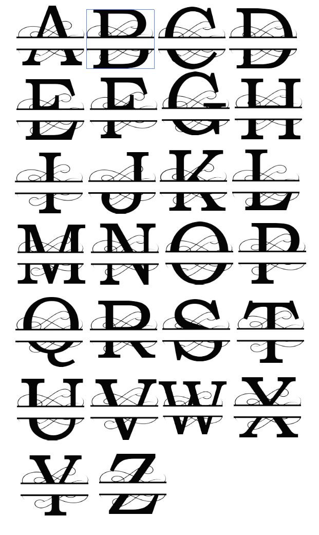 Monogram PNG/SVG/DXF | Cricut | Laser Engrave | Individual Letter Files ...