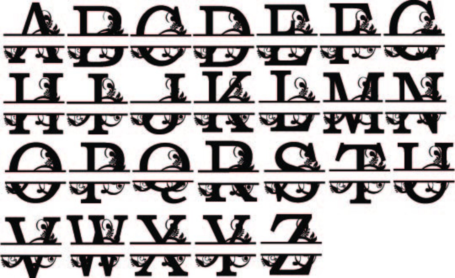 Monogramme PNG/SVG/DXF | Cricut | Graver au laser | Fichiers de lettres ...