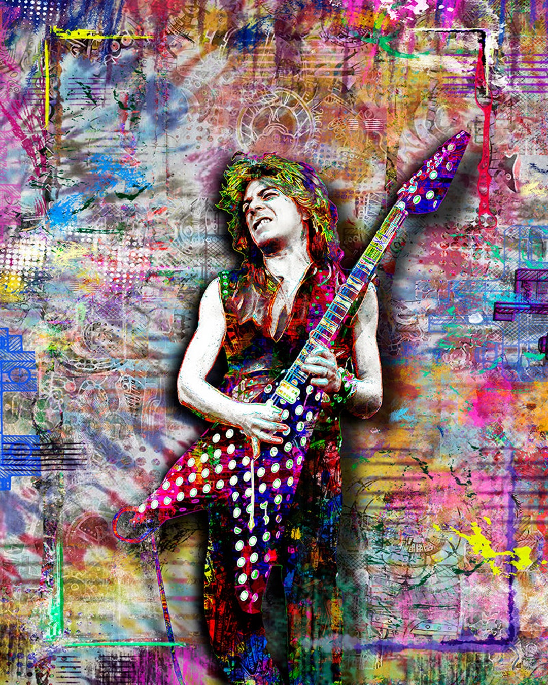 Randy Rhoads Print, Randy Rhoads Artwork, Randy Rhoads Tribute Art ...