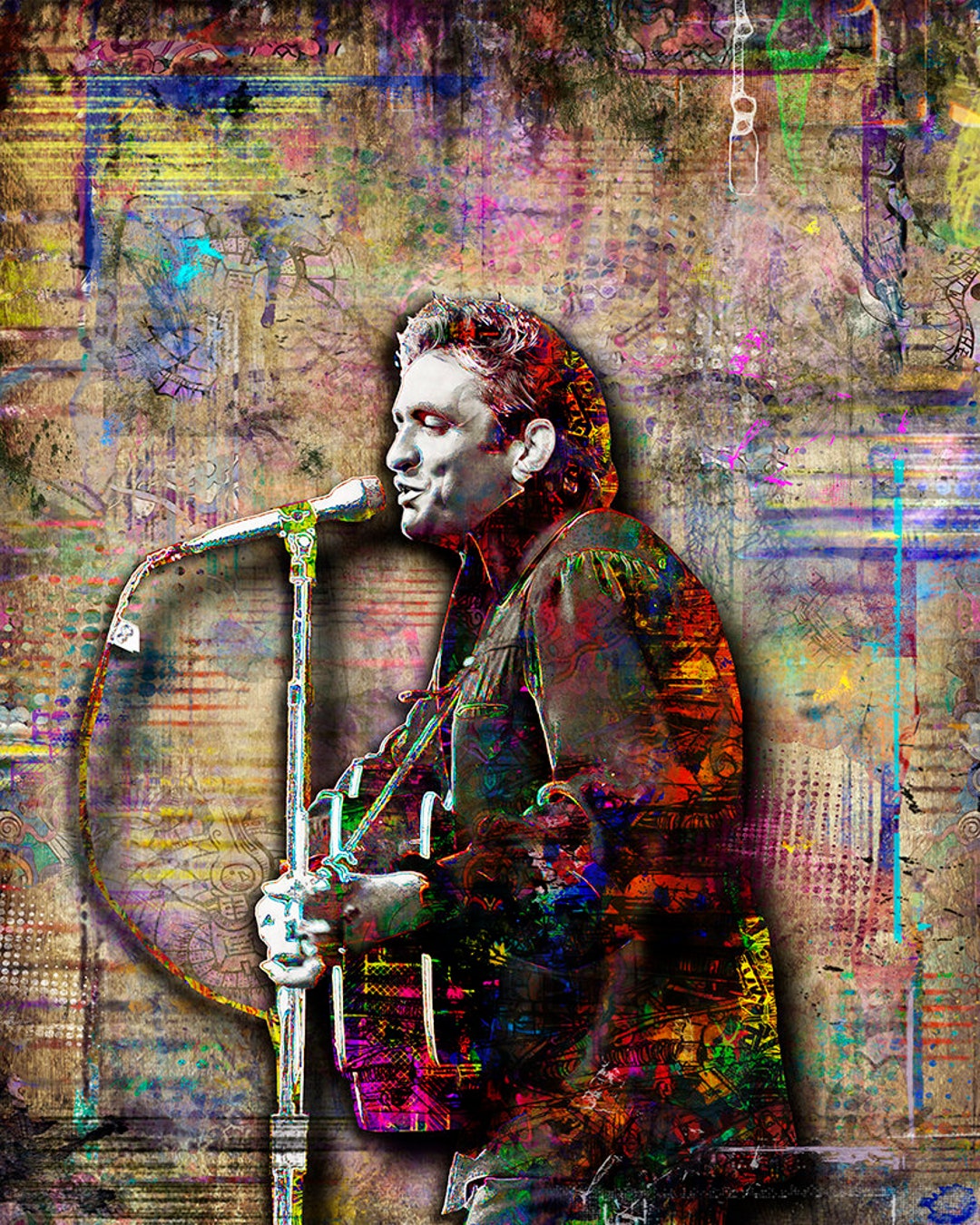 Johnny Cash Art, Johnny Cash Print, Johnny Cash Tribute Poster, Johnny ...