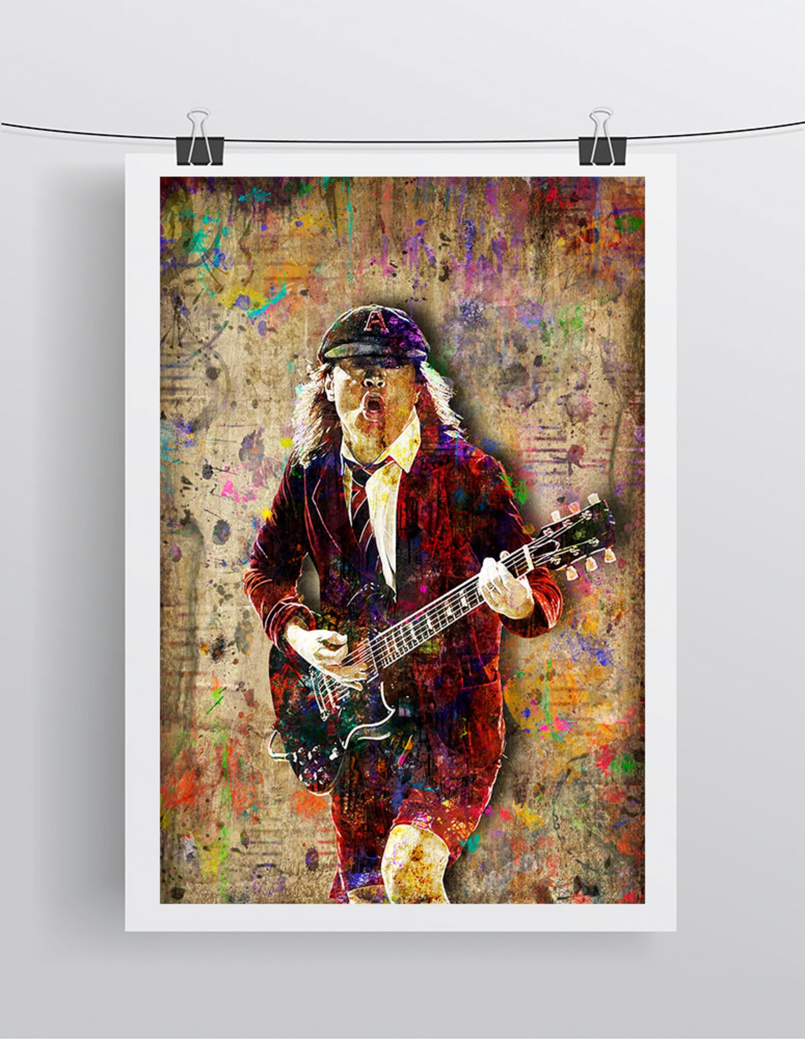 Angus Young Print Angus Young Artwork Angus Young Art Angus - Etsy Canada