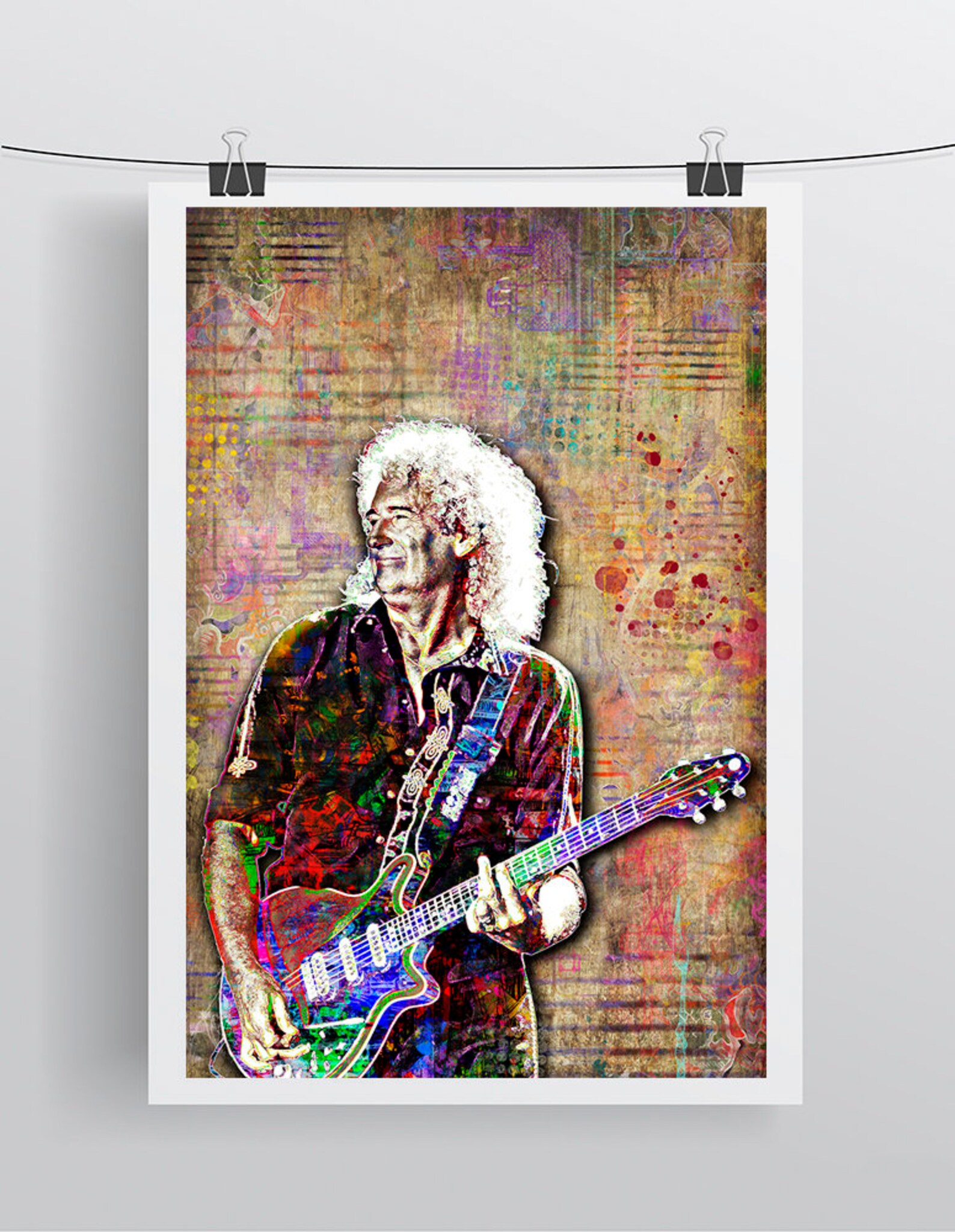 Brian May Print Brian May Artwork Brian May Art Brian May | Etsy