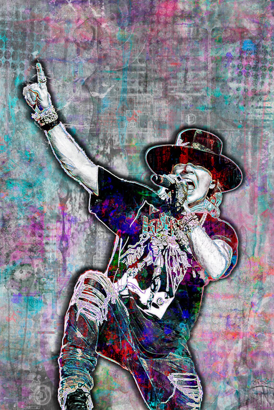 Axl Rose Poster Axl Rose Art Axl Rose Artwork Axl Rose - Etsy