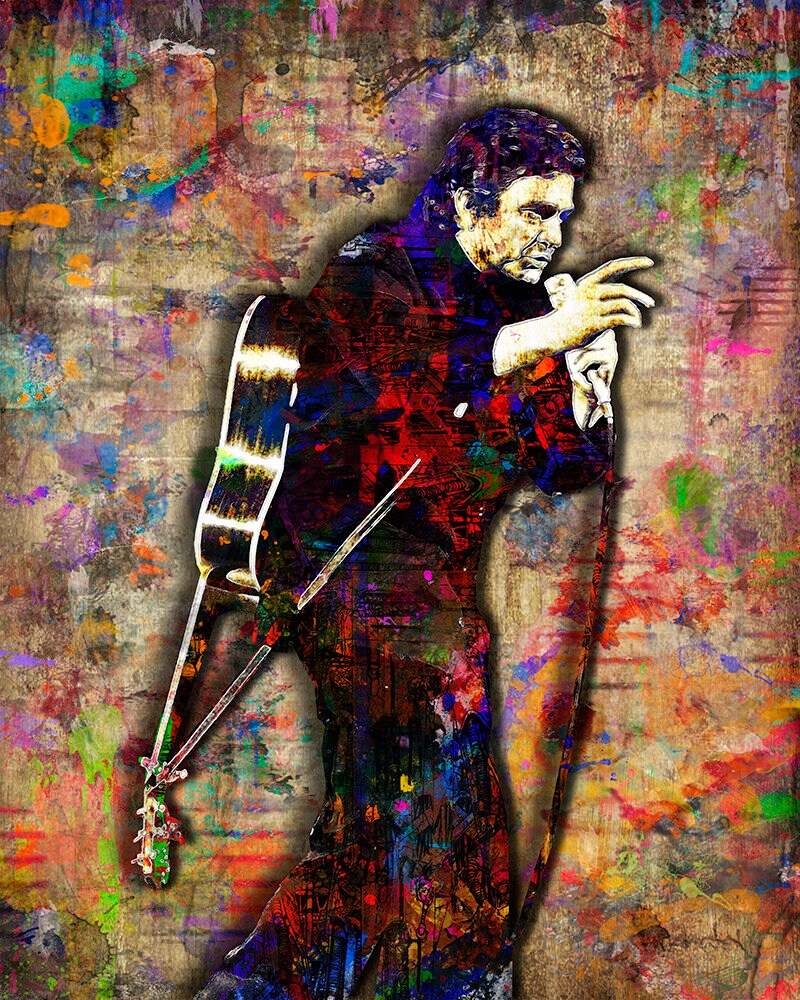 Johnny Cash Print Johnny Cash Artwork Johnny Cash Tribute - Etsy