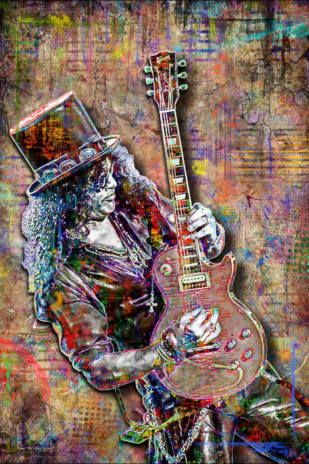 Slash Poster, Slash Art, Slash 3 Artwork, Slash Print for Guns N' Roses ...