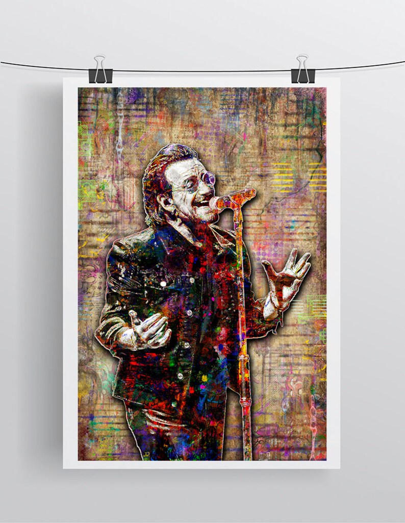 Bono Poster Bono Art Bono Artwork Bono Print for U2 Fans - Etsy