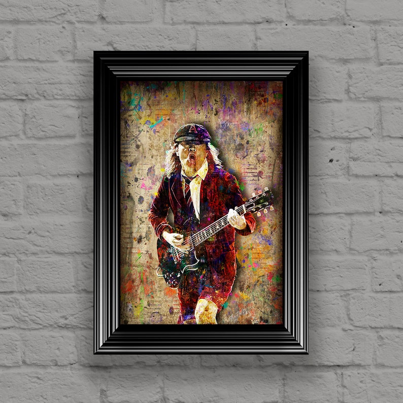 Angus Young Print Angus Young Artwork Angus Young Art Angus - Etsy Canada