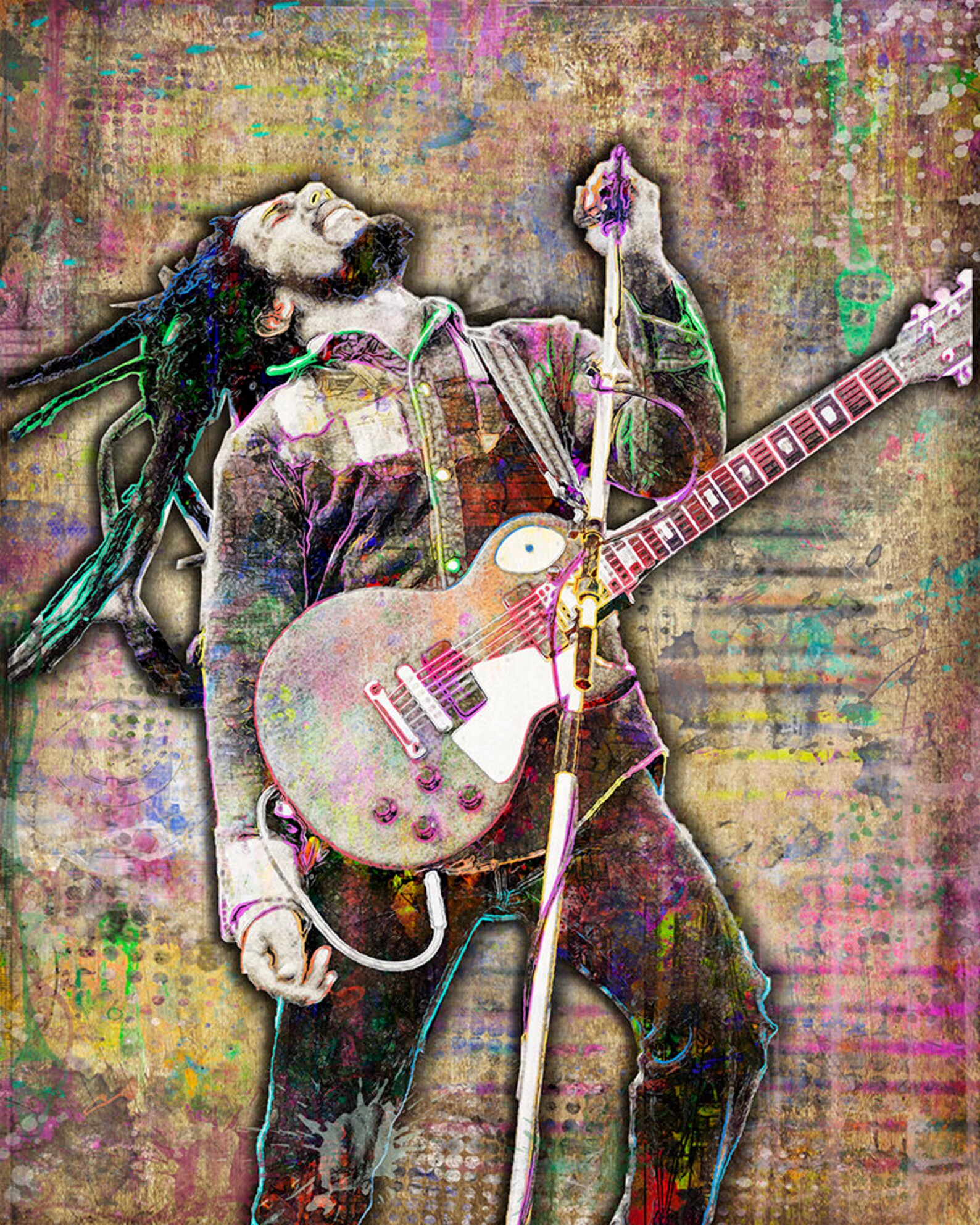 Bob Marley Print Bob Marley Artwork Bob Marley Tribute Art | Etsy