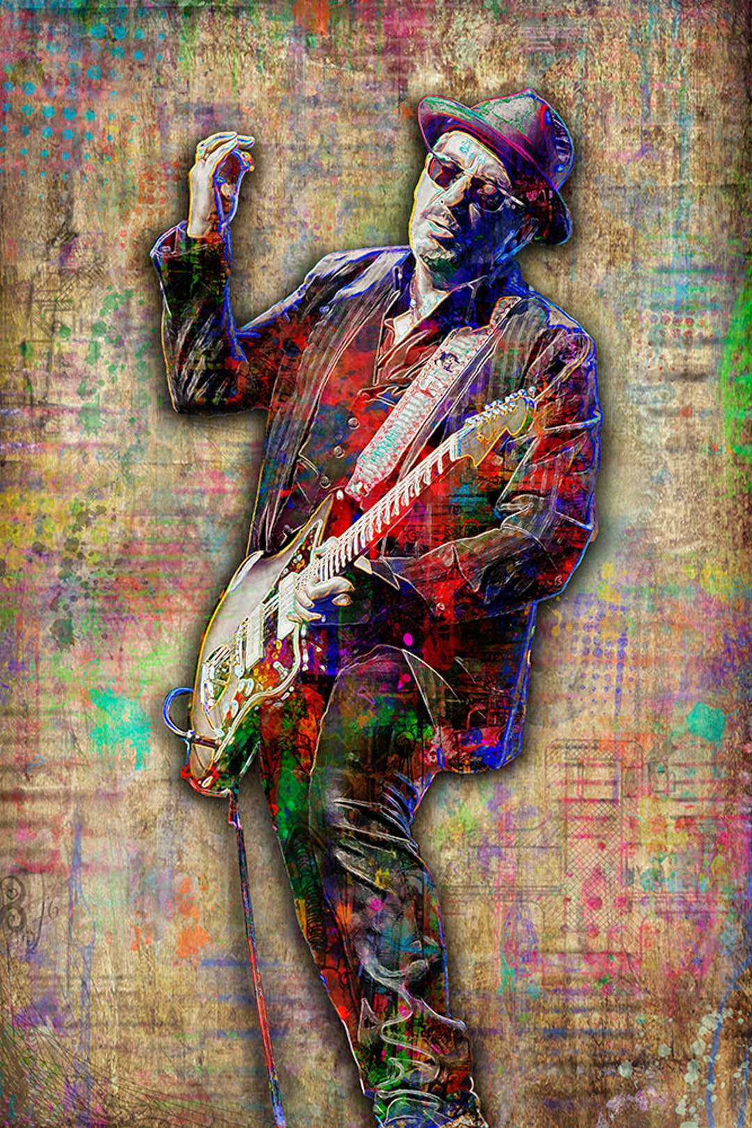 Elvis Costello Print, Elvis Costello Artwork, Elvis Costello Art, Elvis ...