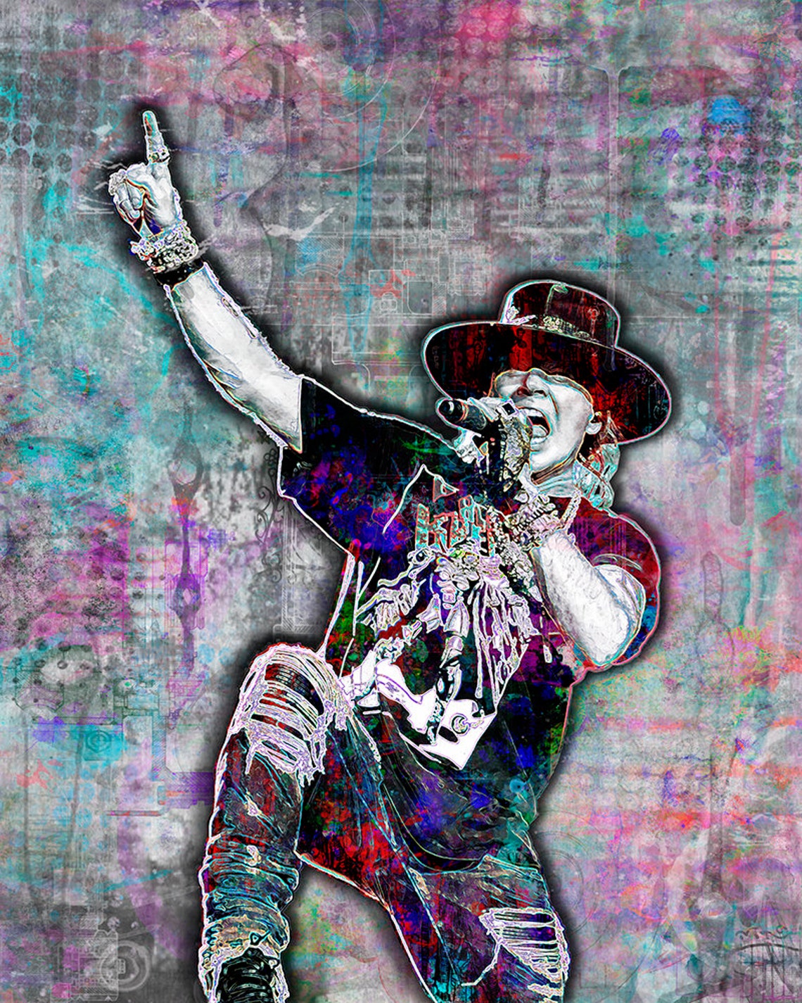 Axl Rose Poster Axl Rose Art Axl Rose Artwork Axl Rose - Etsy