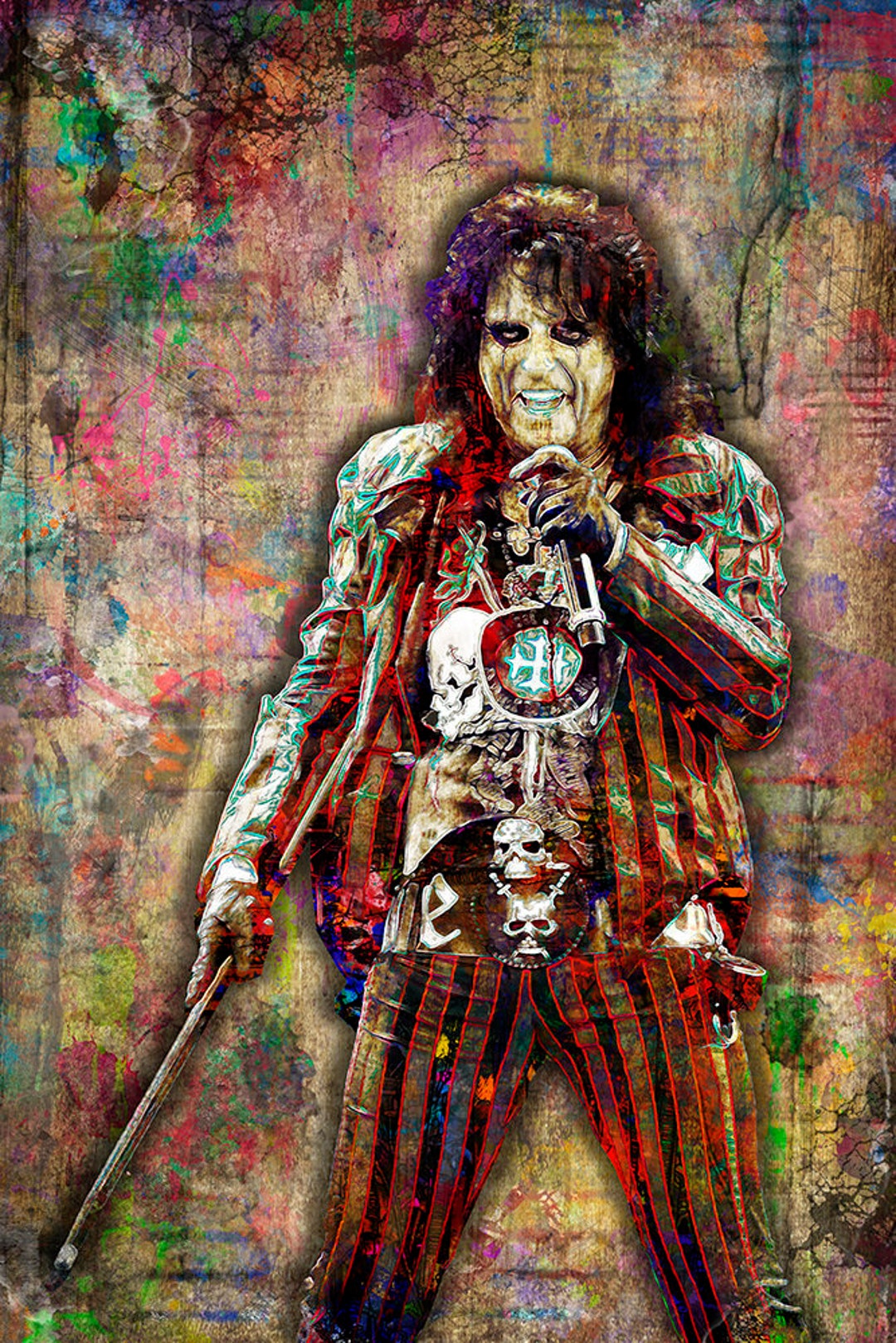 Alice Cooper Print, Alice Cooper Artwork, Alice Cooper Art, Alice ...