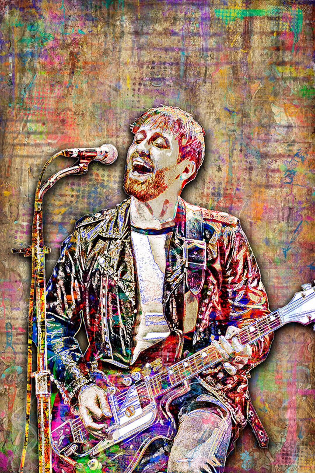 Impression de Dan Auerbach, oeuvre d'art de Dan Auerbach, art de Dan Auerbach, affiche de Dan ...