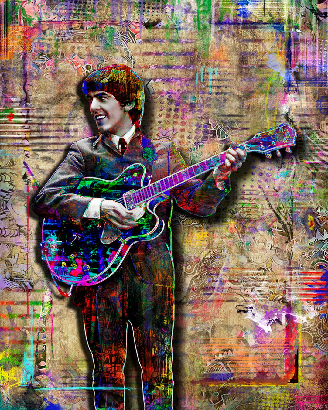 George Harrison Poster, George Harrison Art, George Harrison Tribute ...