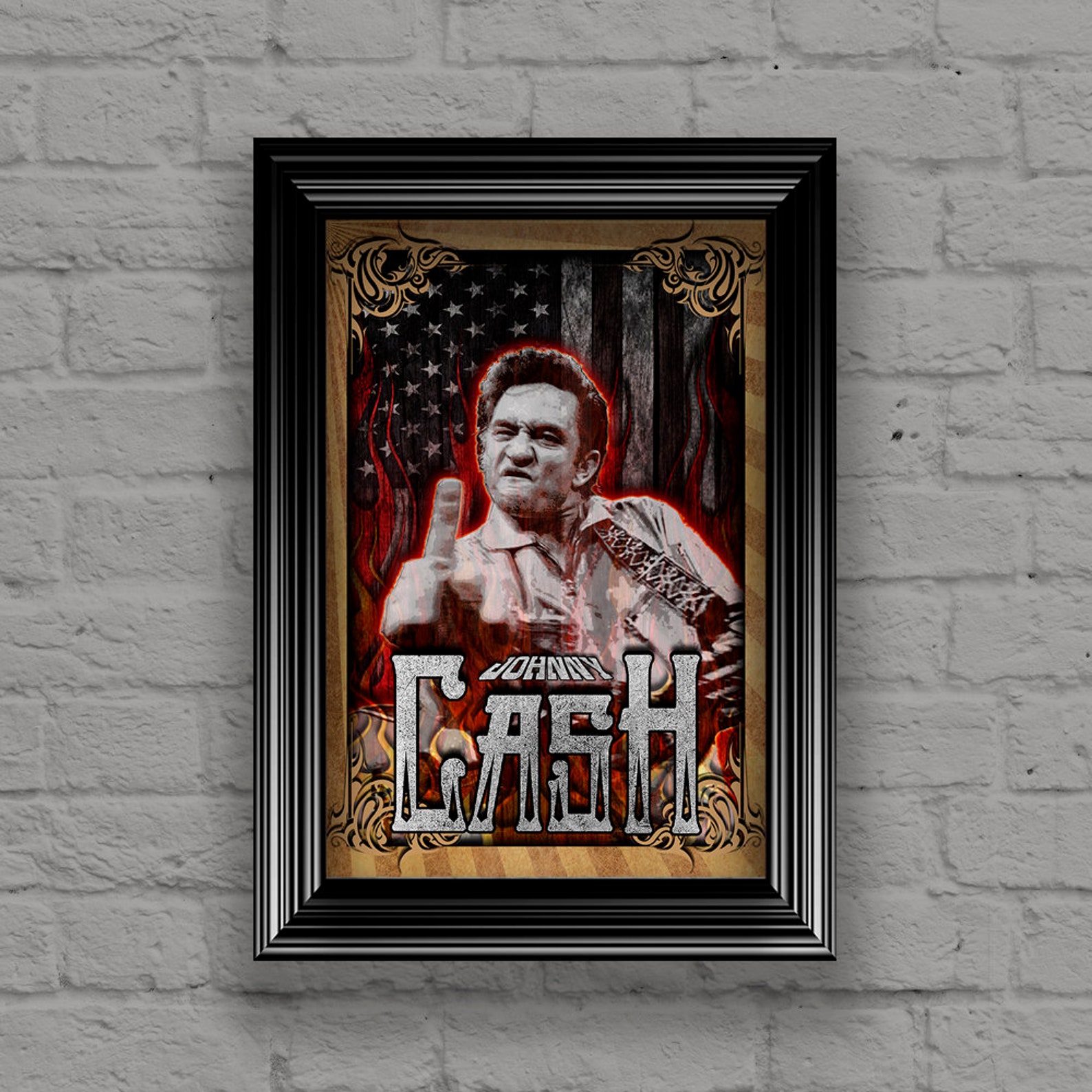 Johnny Cash Poster Johnny Cash Art Johnny Cash Tribute - Etsy