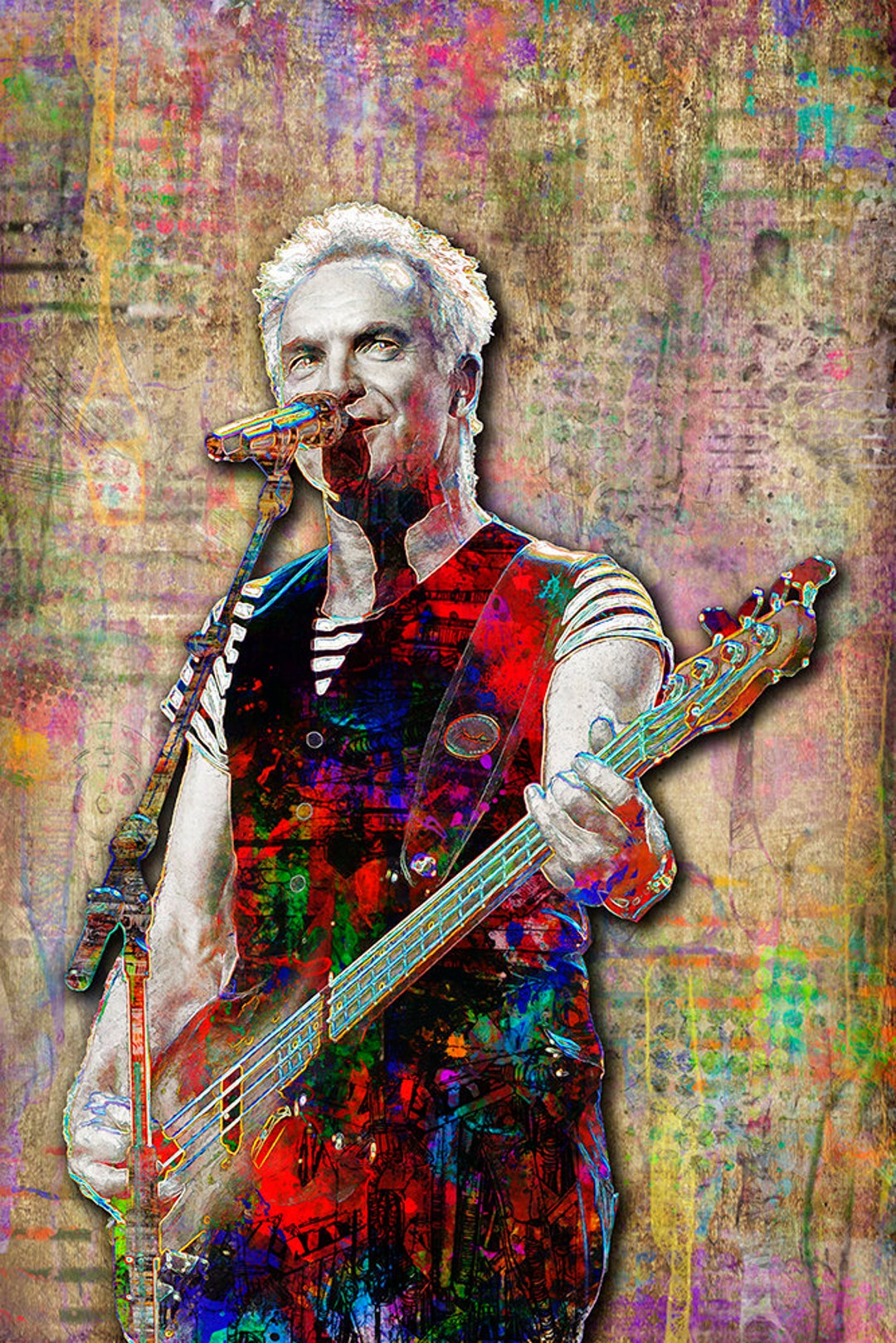 Sting Print, Sting Artwork, Sting Art, Sting Poster for the Police Fans ...