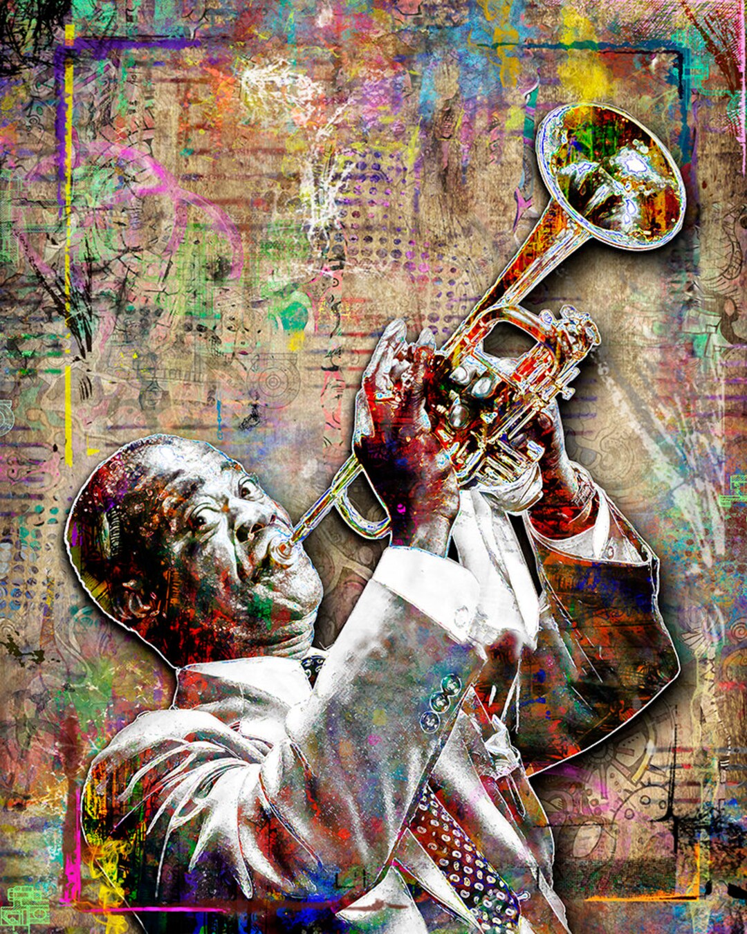 Louis Armstrong Print Louis Armstrong Artwork Louis Armstrong Tribute