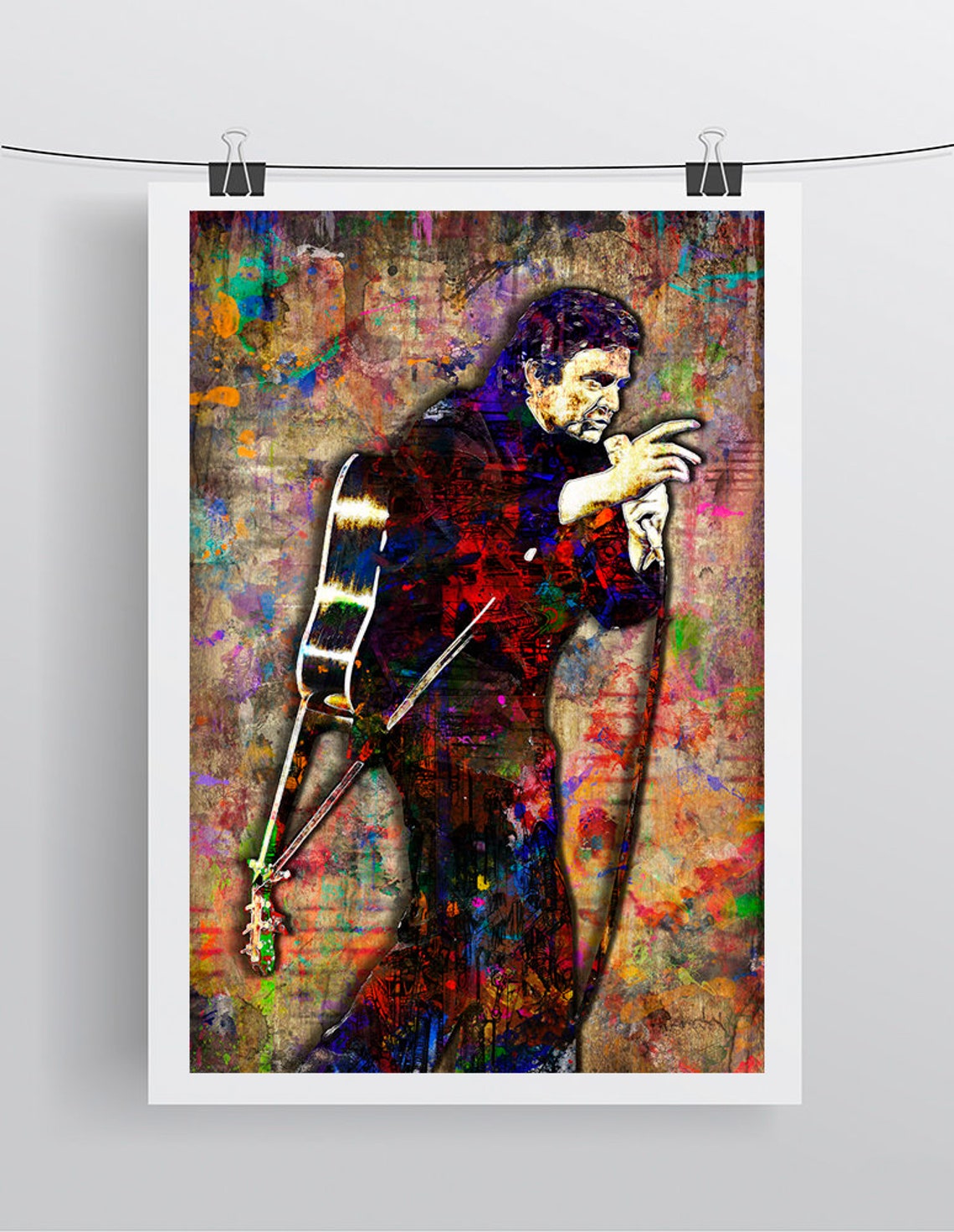 Johnny Cash Print Johnny Cash Artwork Johnny Cash Tribute | Etsy