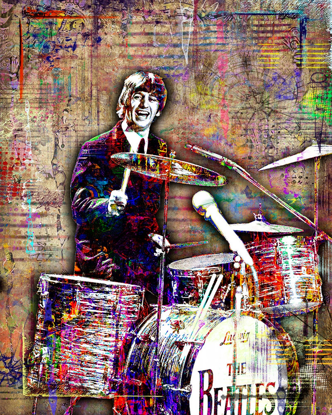Ringo Starr Print, Ringo Starr Artwork, Ringo Starr Tribute Art, Ringo ...