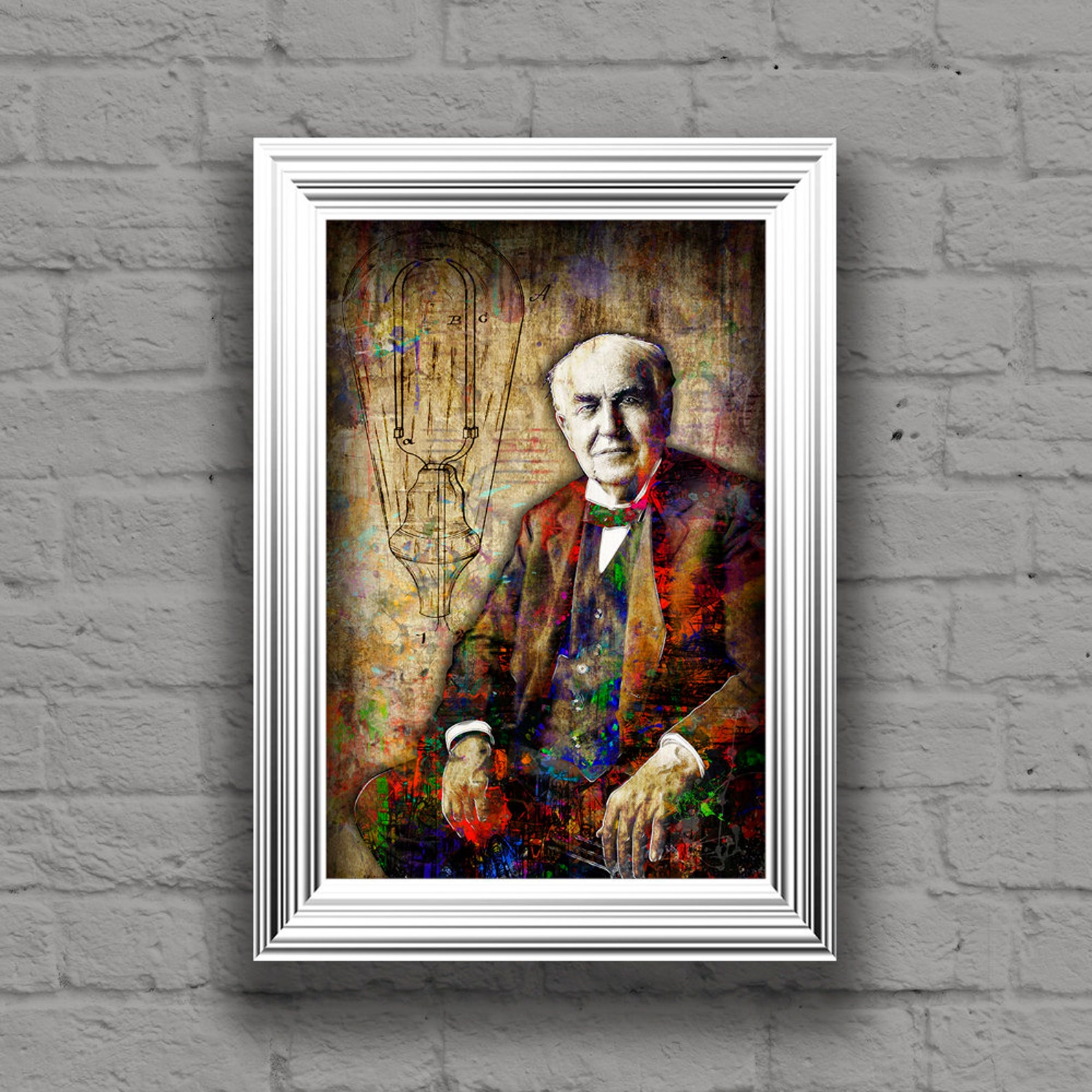 Thomas Edison Print Thomas Edison Artwork Thomas Edison Art - Etsy