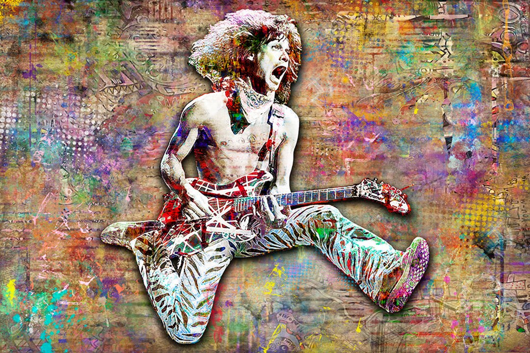 Eddie Van Halen Art, Eddie Van Halen Print, Eddie Van Halen Tribute ...