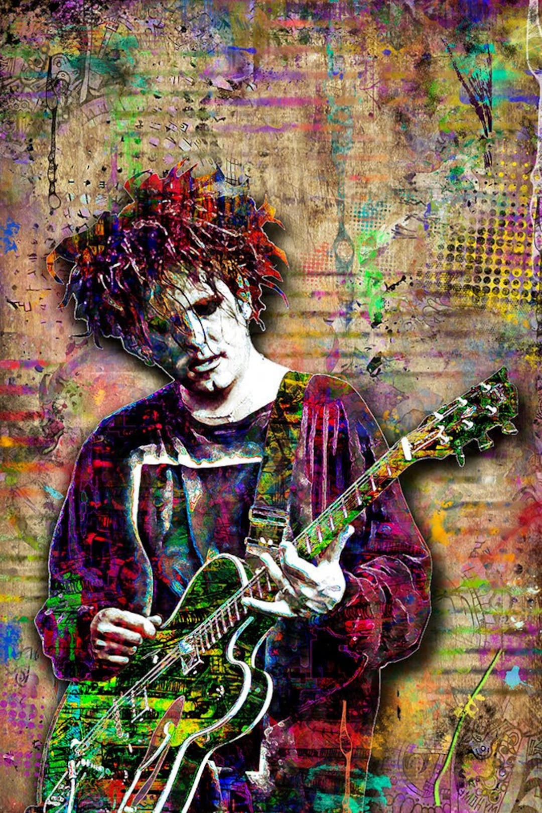 Robert Smith Print, Robert Smith Artwork, Robert Smith Art, Robert Smith Poster for the Cure ...