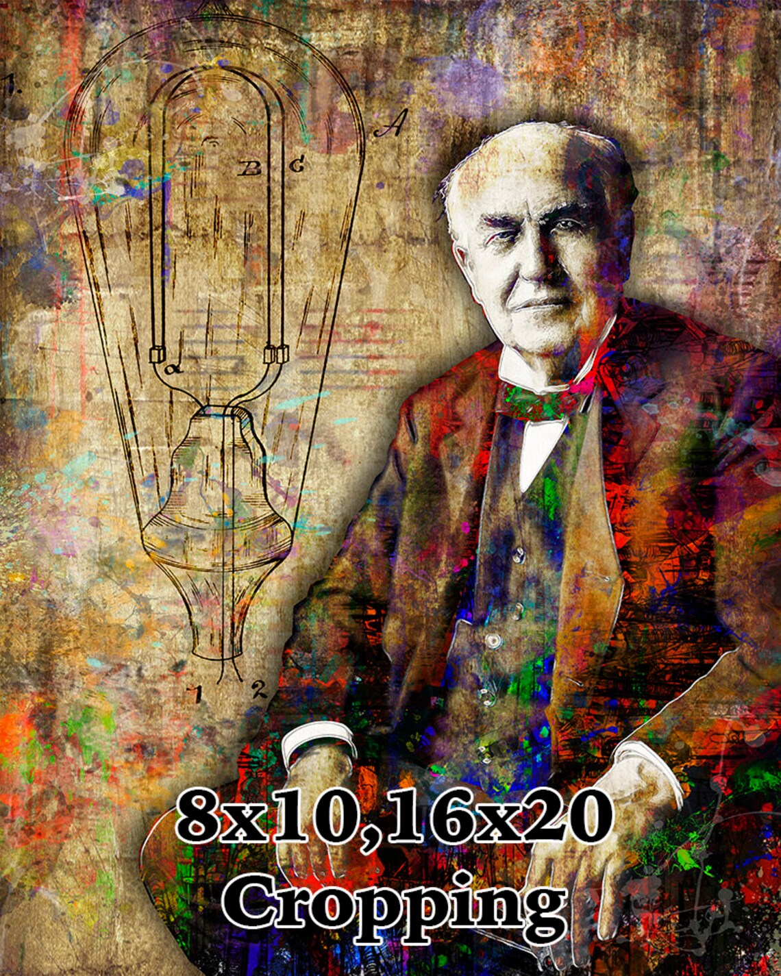 Thomas Edison Print Thomas Edison Artwork Thomas Edison Art - Etsy