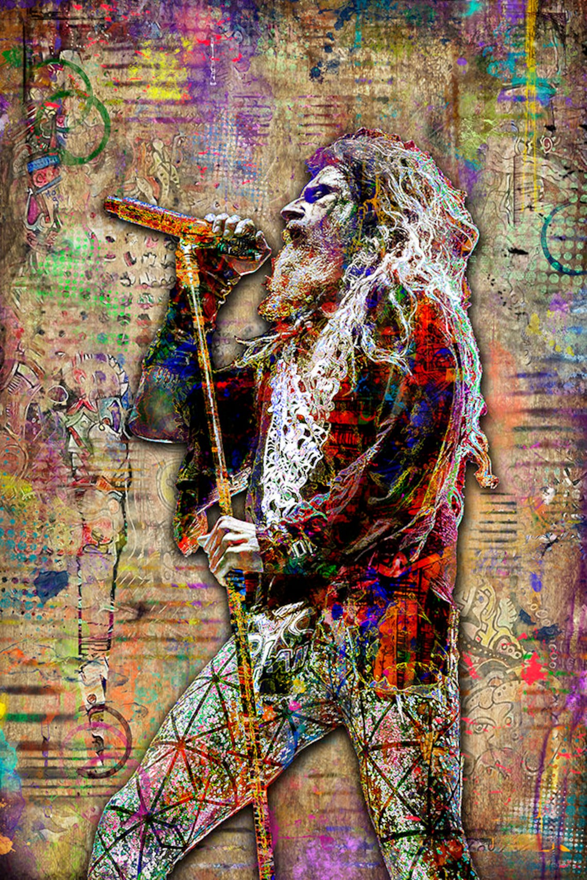 Rob Zombie Poster Rob Zombie Art Rob Zombie Artwork Rob - Etsy