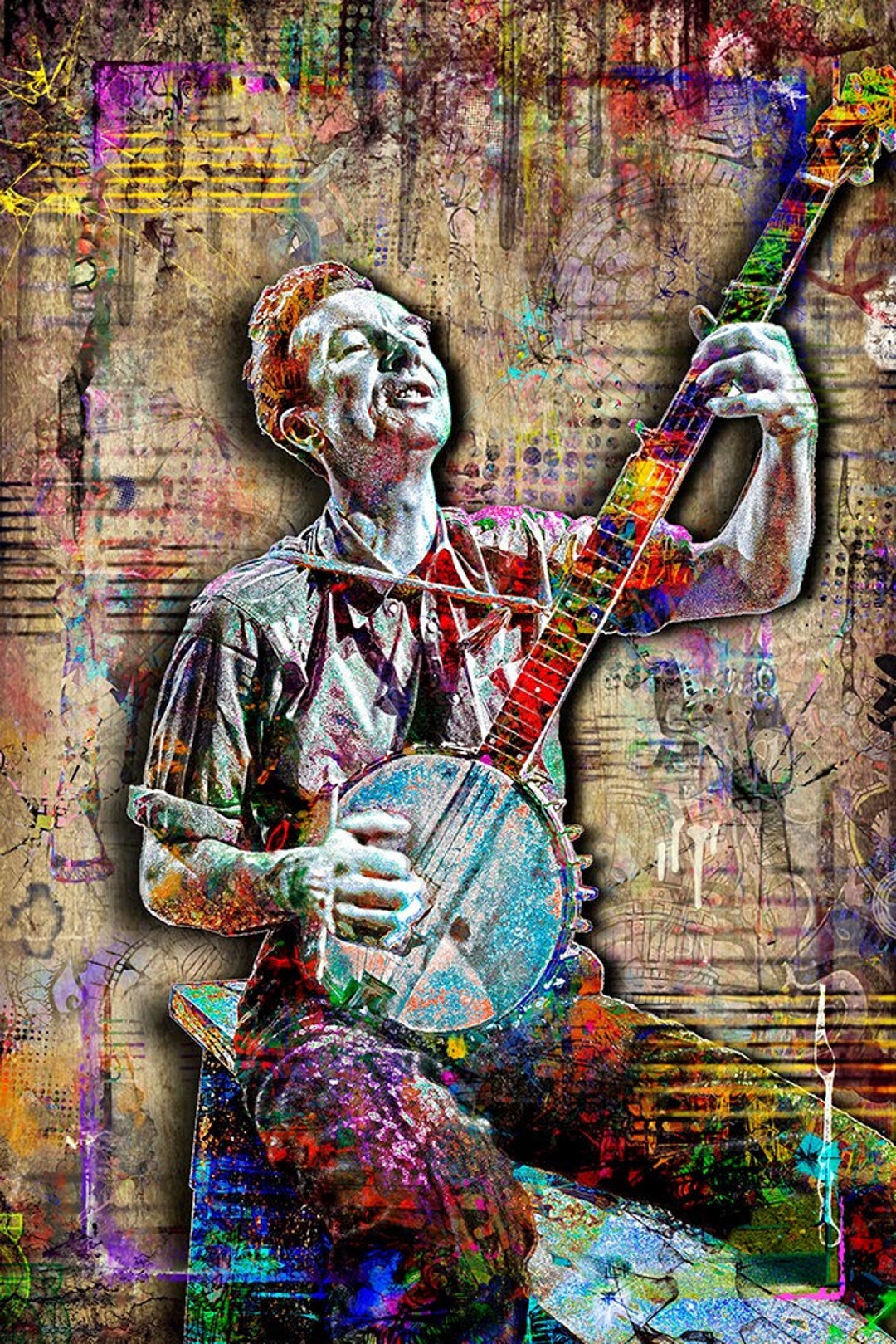 Pete Seeger Print, Pete Seeger Art, Pete Seeger Artwork, Pete Seeger ...