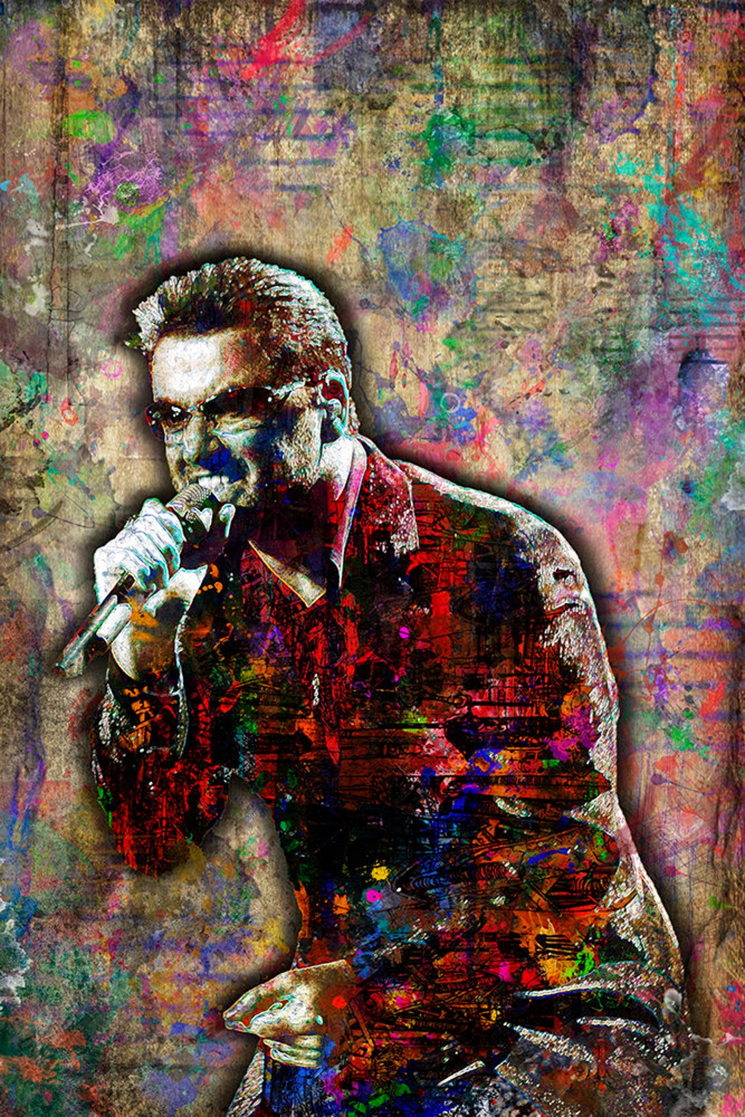 George Michael Print, George Michael Artwork, George Michael Tribute ...