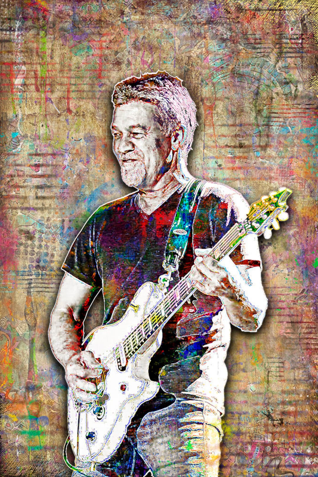 Eddie Van Halen Poster, Eddie Van Halen Art, Eddie Van Halen Tribute ...