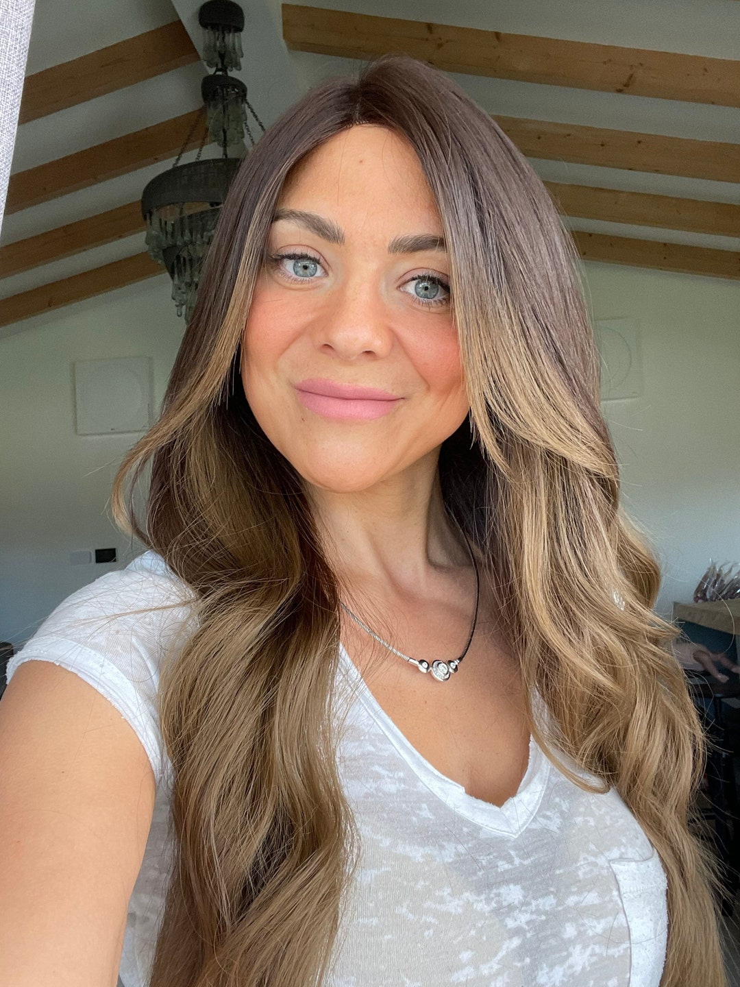 Human Hair Wig, Kosher Wig, Sheitel, Long Beachy Brunette Curls Human ...