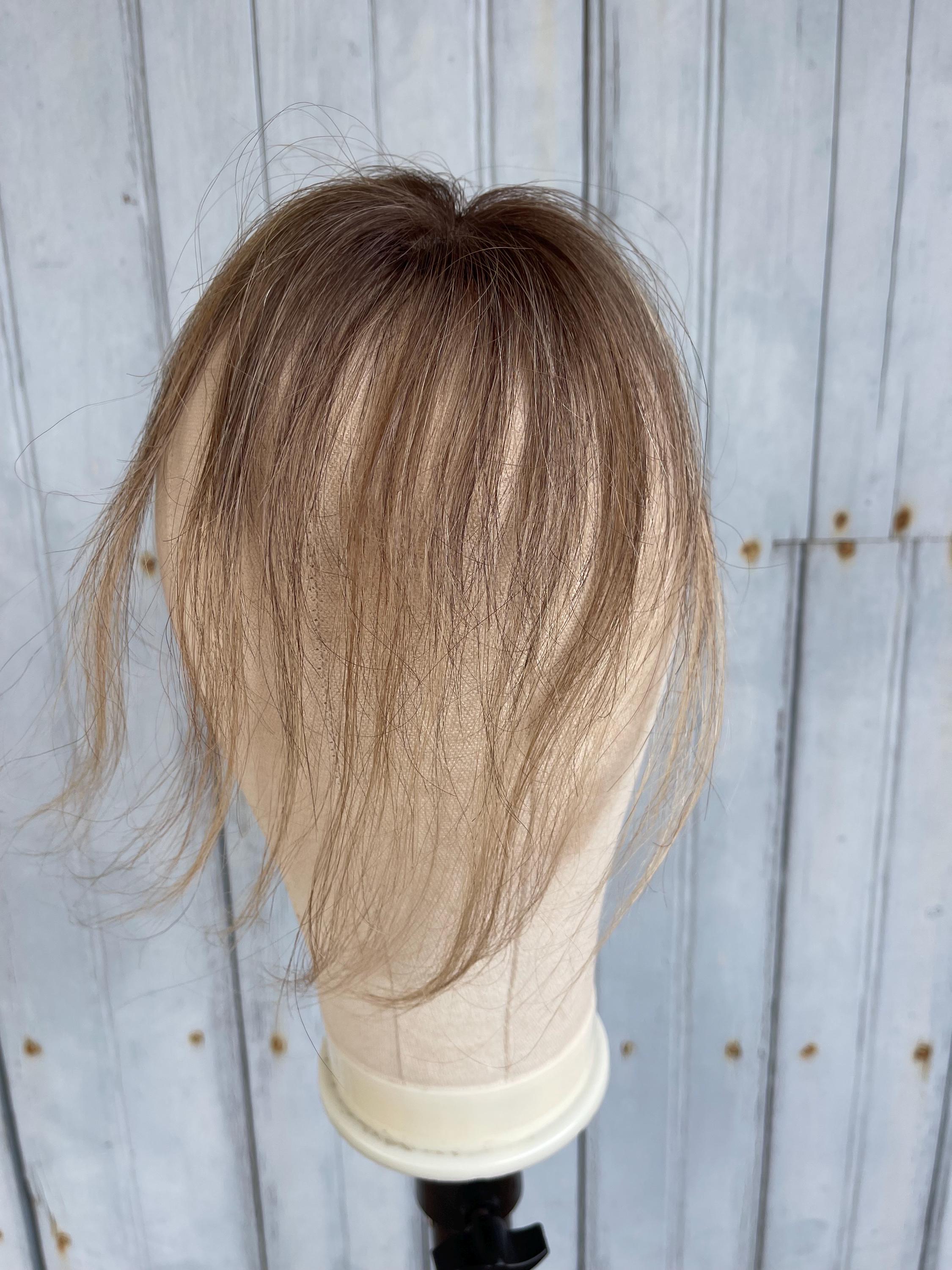Topper 100% Remy Human Hair Topper, Blonde Silk Top, Rooted Blonde Wig ...