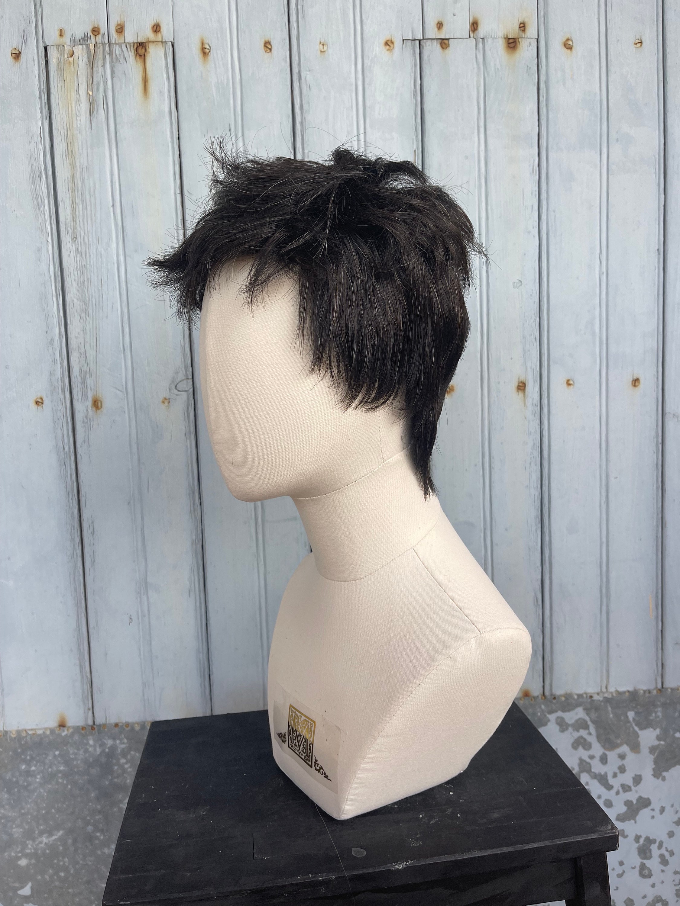Wig Silver Rooted Choppy Short Pixie Cut Wig, Mens Wig, Short Hair ...