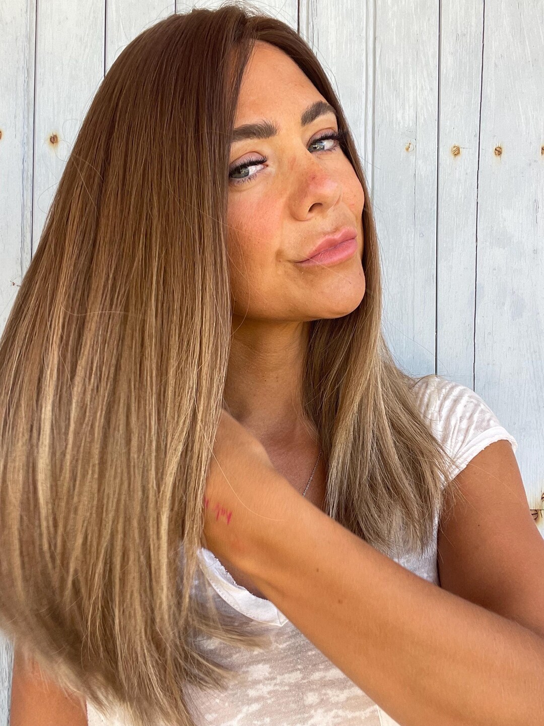 Wig 100% Remy Human Hair, Brown Ombre Wig 21”, SILK Top, Jewish Wig ...