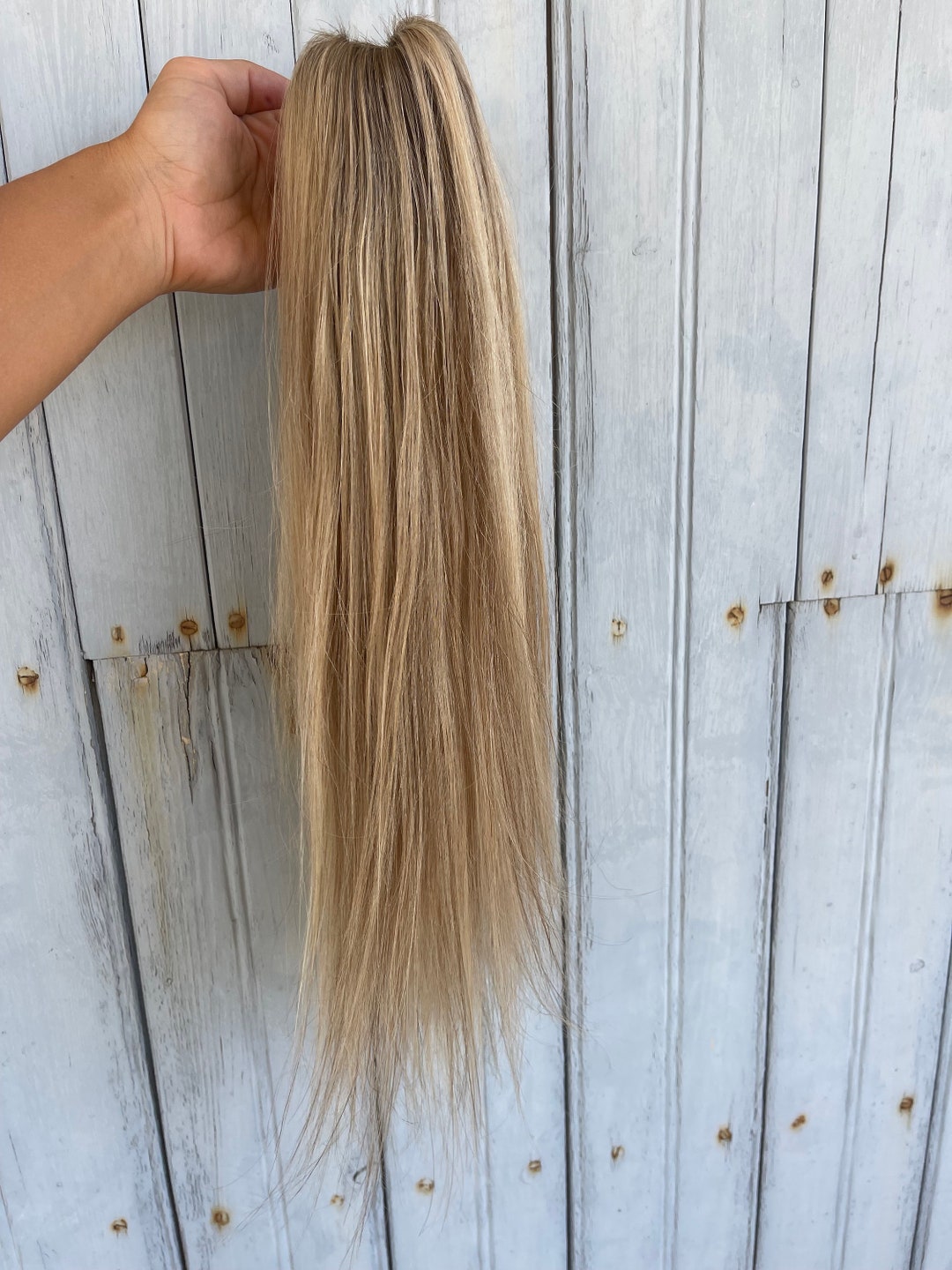 100% Human Hair - Blonde Wire Ponytail Hair Extensions, 16”- #22/10T10 ...