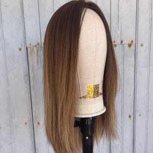 Wig 100% Remy Human Hair, Brown Ombre Wig 21”, SILK Top, Jewish Wig ...