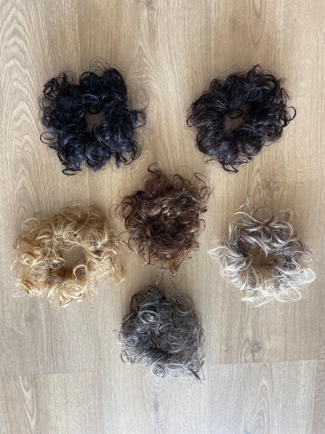 100% Human Hair Scrunchies With Human Hair, Human Hair Buns, Ponytail ...