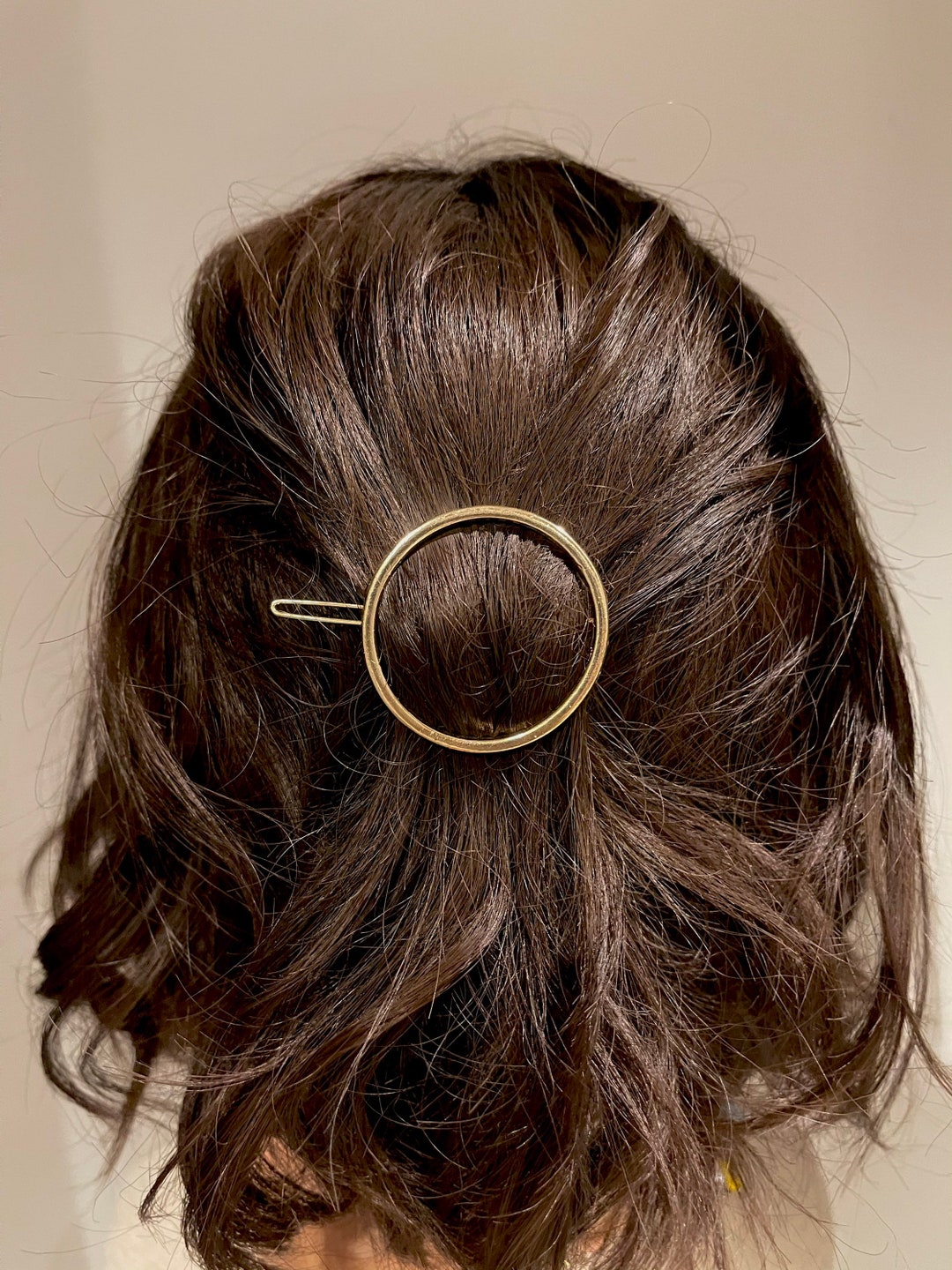 Gold Dipped Circle Hair Clip Barrette Hair Pin Circle Shape Hair ...