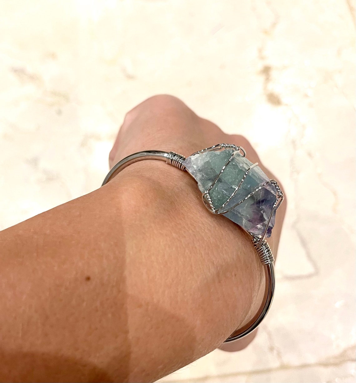 Blue fluorite Bracelet Natural Healing Reiki Stone Crystal | Etsy