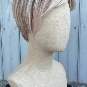 Short White Blonde Rooted Wig With Fun Pastel Pink Tones Heat Resistant ...