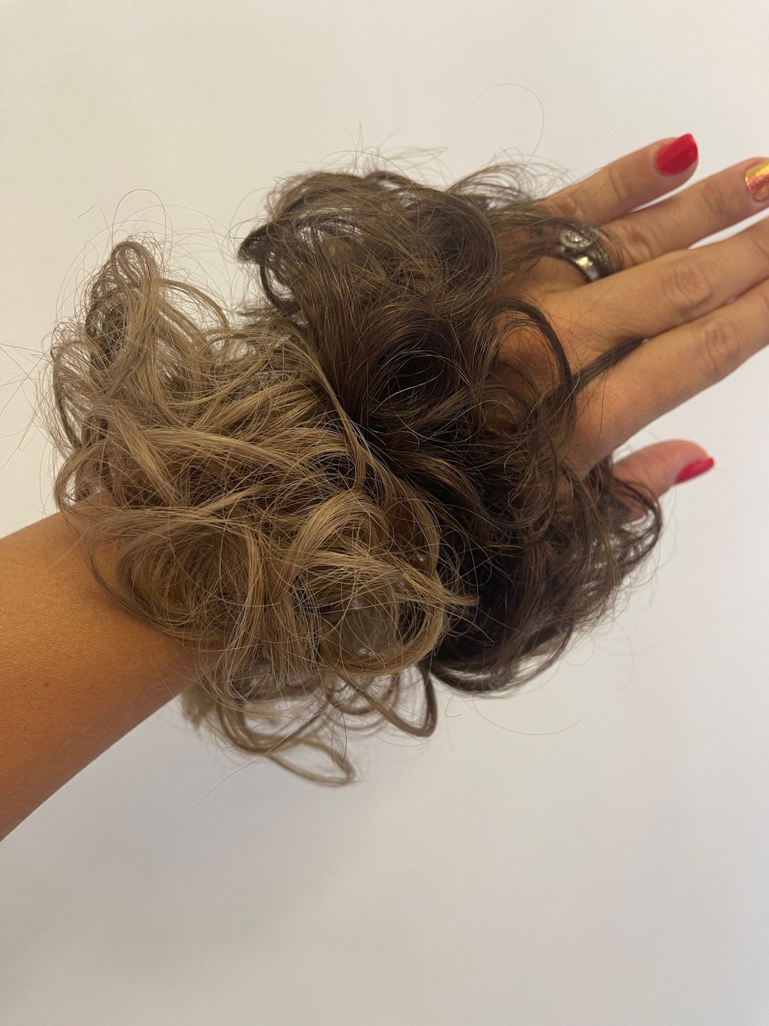 100% Human Hair - Scrunchies With Human Hair, Human Hair Buns, Ponytail ...